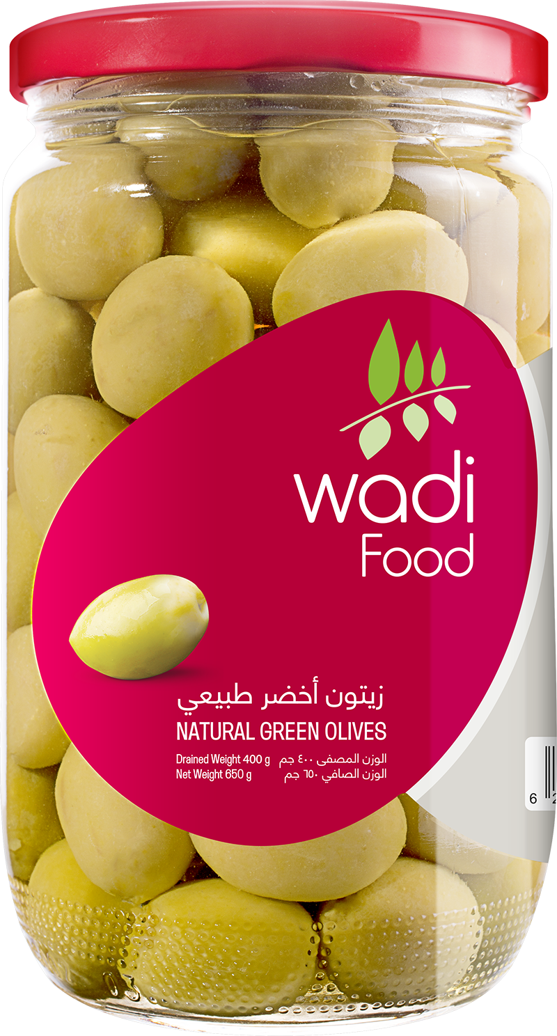 Pickles: Wadi Food green olives - 650 gr